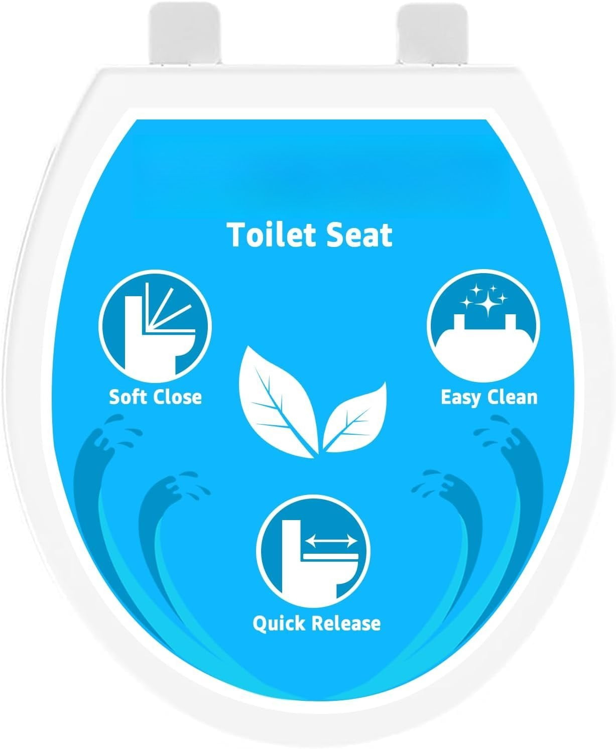 Round Toilet Seat 16.5 Inch & Quick Release - Quick Connect, Standard ...