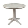 Round Top 36" x 36" Solid Wood Pedestal Dining Table in Washed Gray ...