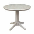 Round Top 36" x 36" Solid Wood Pedestal Dining Table in Washed Gray ...