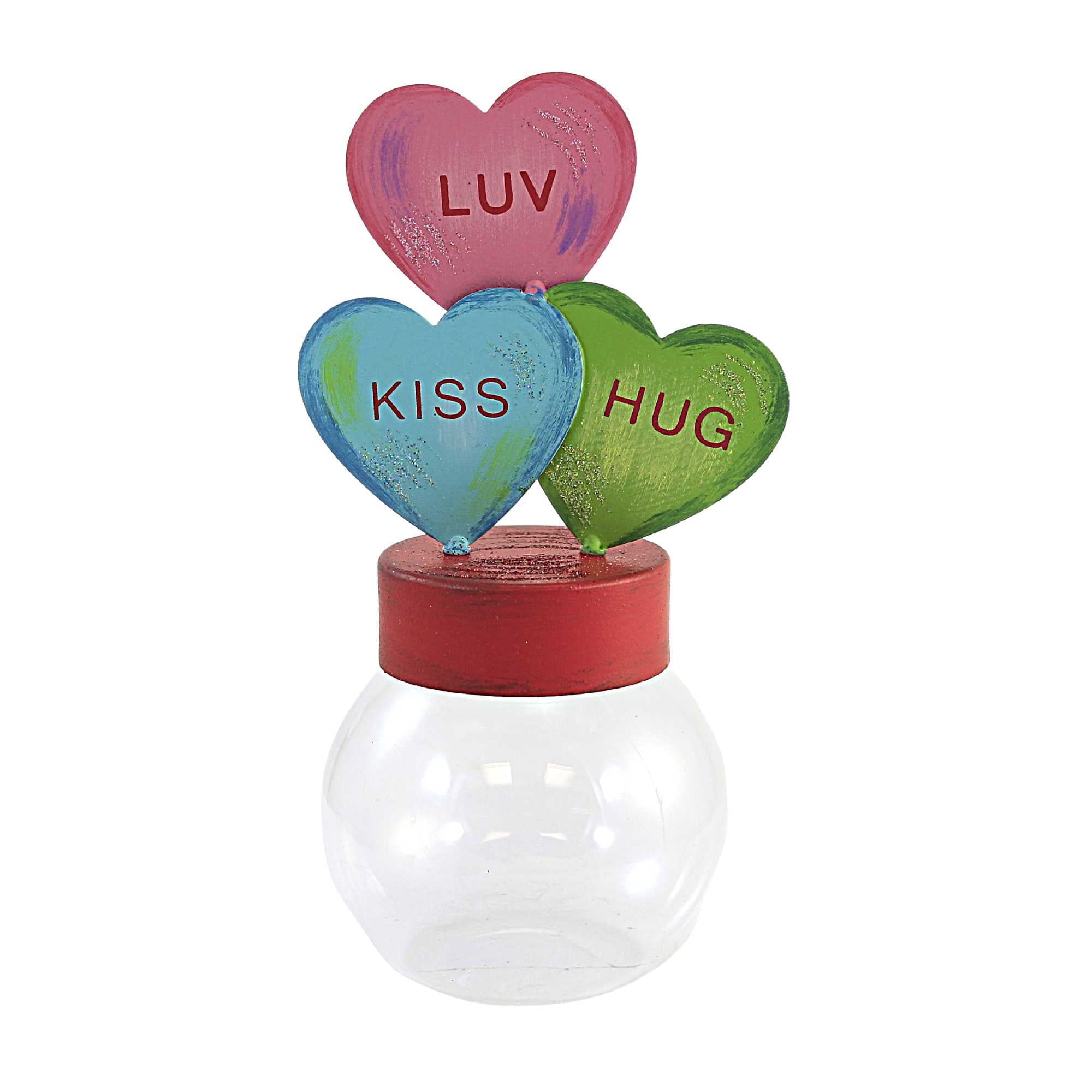Round Top Collection Talking Heart Bubble Jar Glass Valentine's Day ...