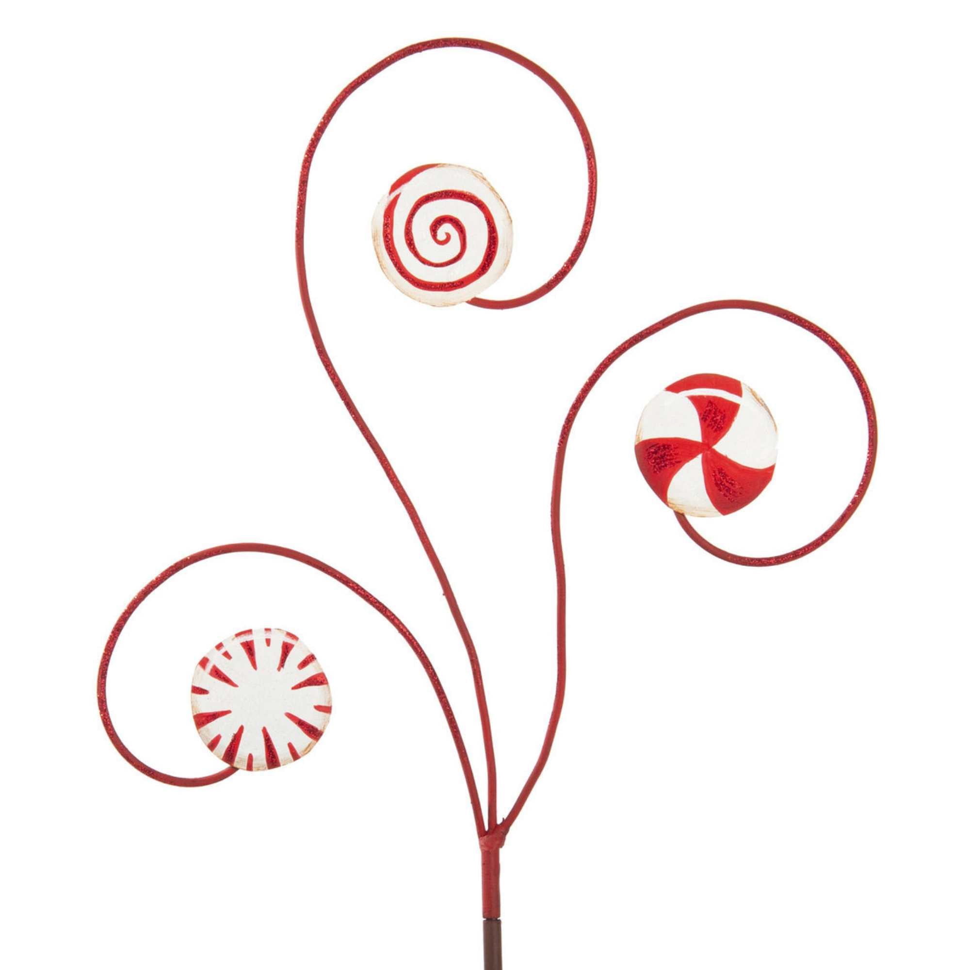 Round Top Collection Three Peppermint Stake Candy Canes Yard Christmas ...