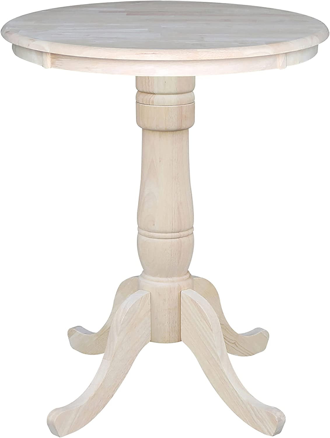 Round Top Pedestal Table, Counter Height-34.9", Unfinished - Walmart.com