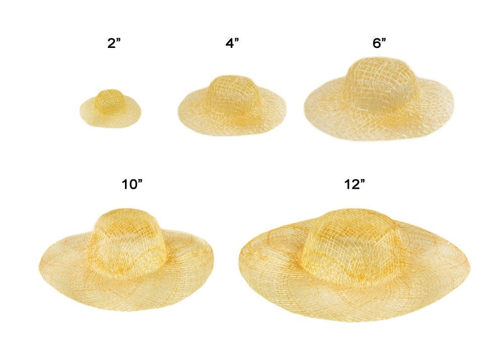 Round Top Sinamay Natural Straw Hat 8" - Walmart.com