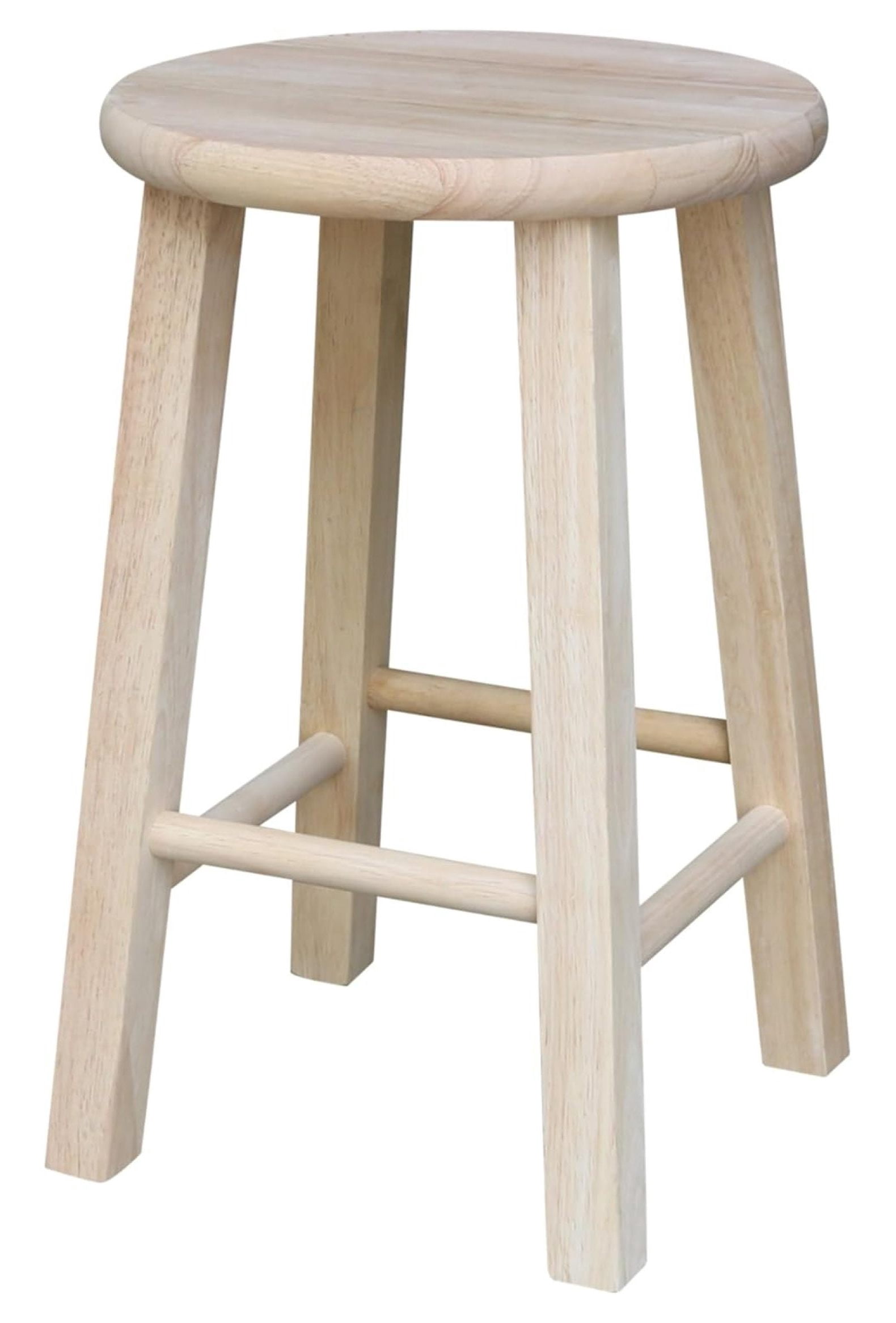 , Round Top Stool-18 Seat Ht, 12" W x 12" D x 18" H, Solid Parawood, 18 ...