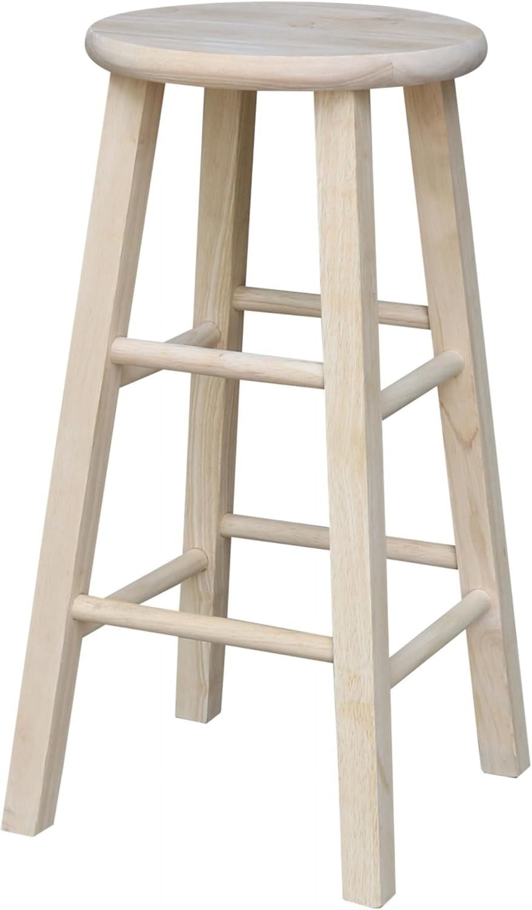 Round Top Stool-24" Seat Ht, 12.5"W x 12.5"D x 24"H, Solid Parawood, 24 ...