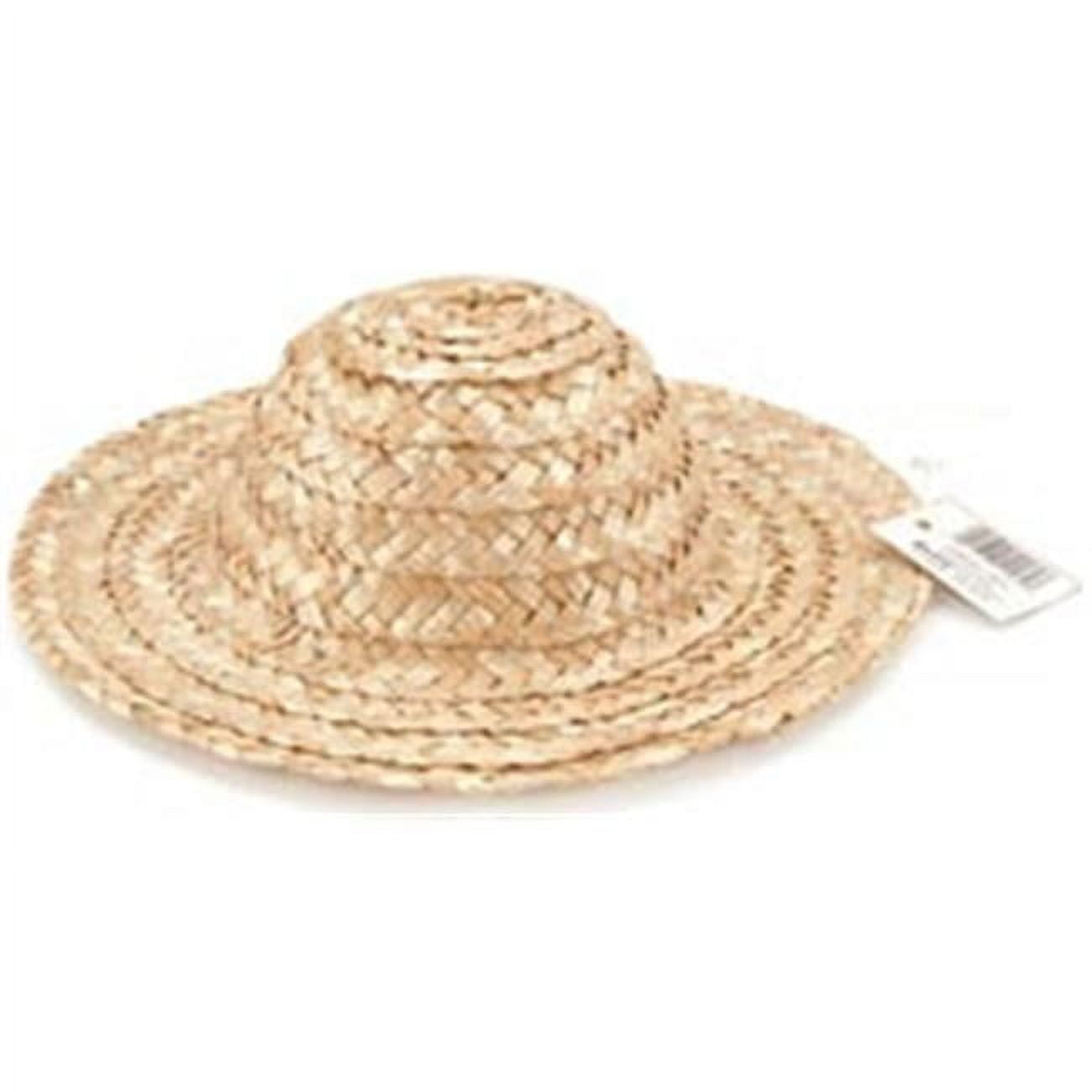 Darice Round Top Straw Hat, Natural, 12" - Walmart.com