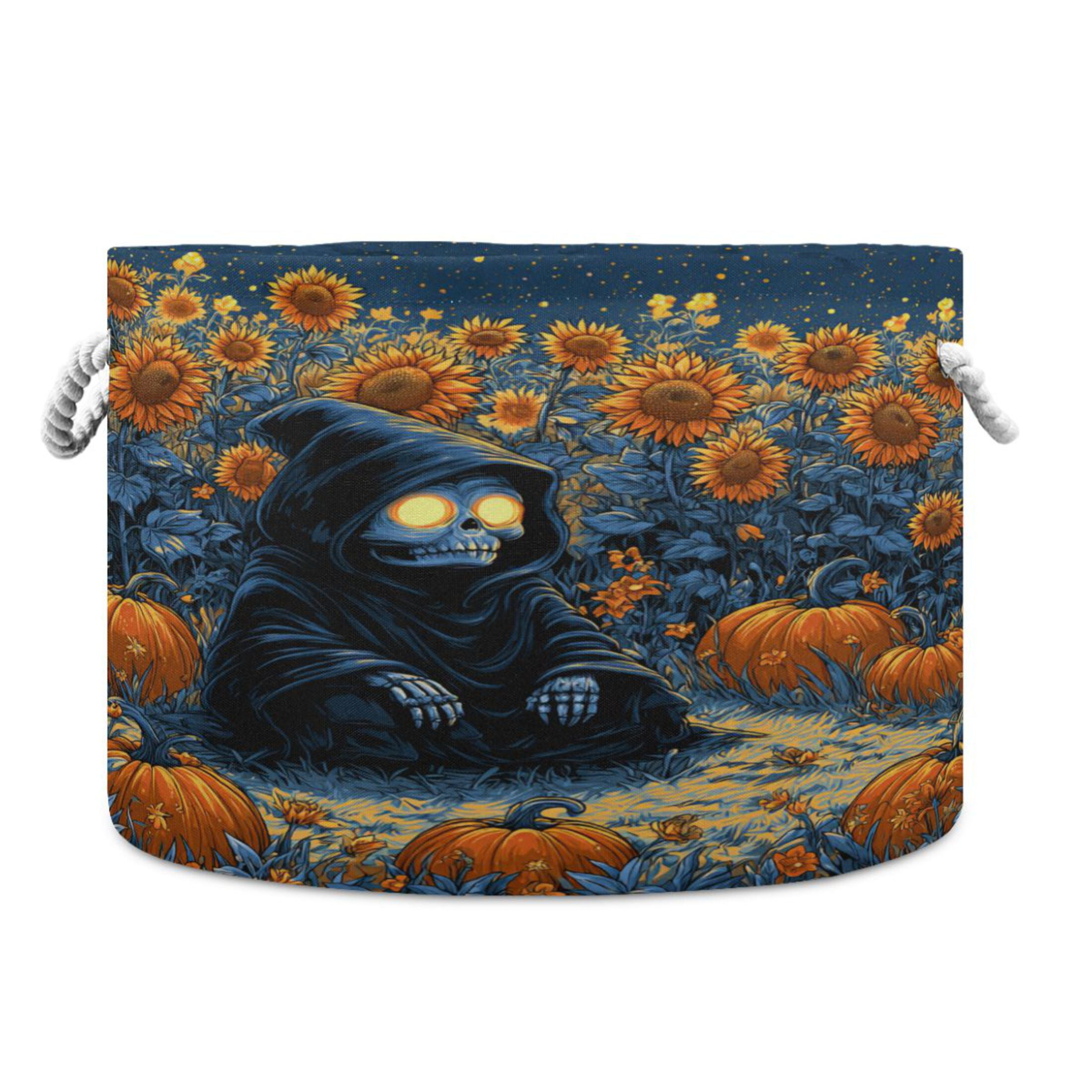 Round Toy Storage Basket Foldable Storage Basket for Home Decor Laundry ...