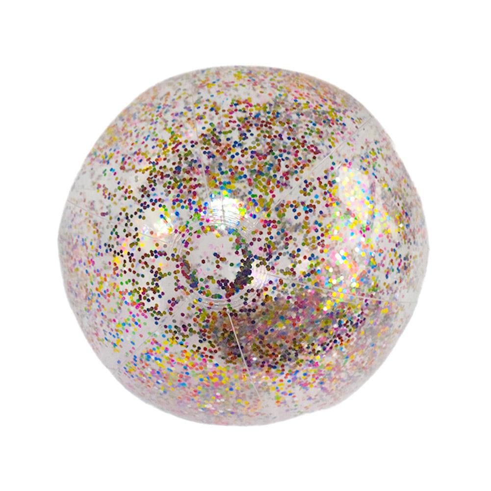 Round Transparent Ball Water Play Glitter Sequin Inflatable Beach Balls ...