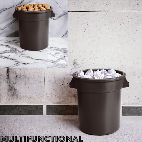 Round Trash bin with Lid Garbage can outdoor Heavy duty trash can ...