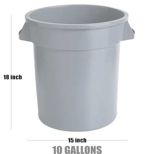Round Trash bin with Lid Garbage can outdoor Heavy duty trash can ...
