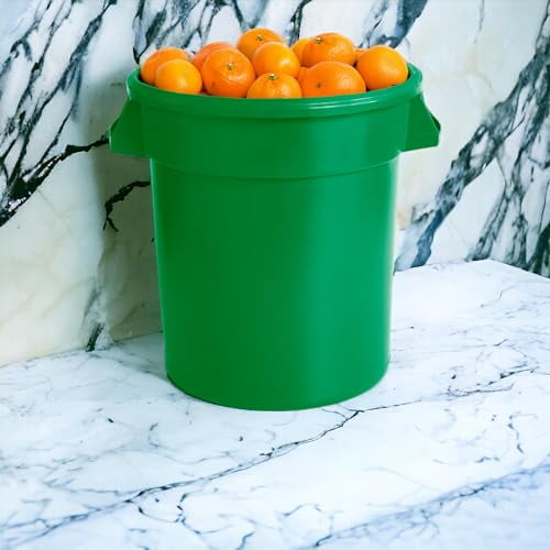 Round Trash bin with Lid Garbage can outdoor Heavy duty trash can ...