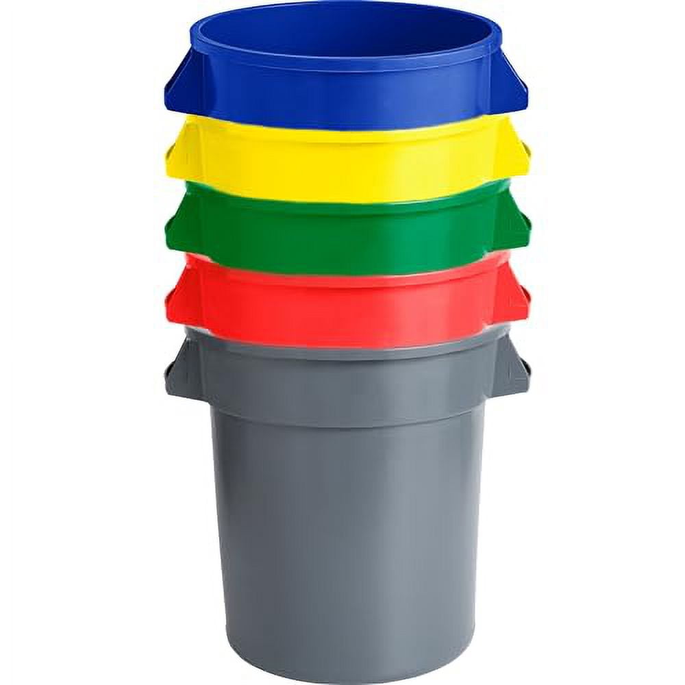 Round Trash bin with Lid Garbage can outdoor Heavy duty trash can ...