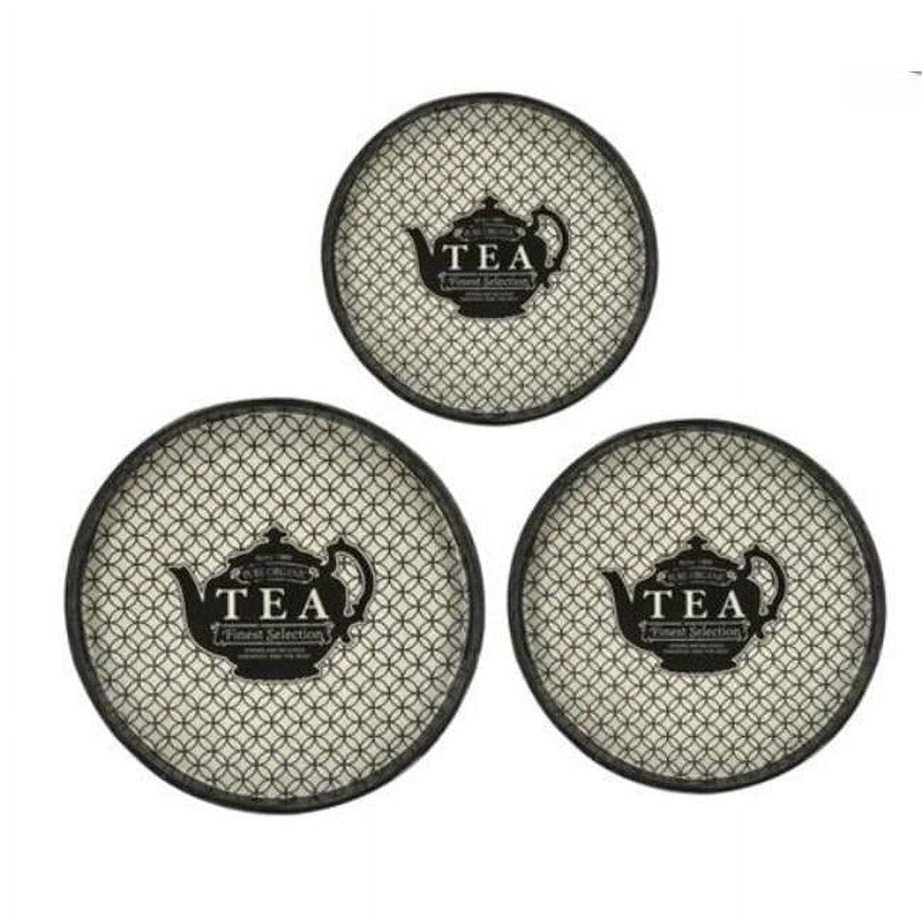 Round Tray with Teapot Pattern - Set of 3 - Walmart.com