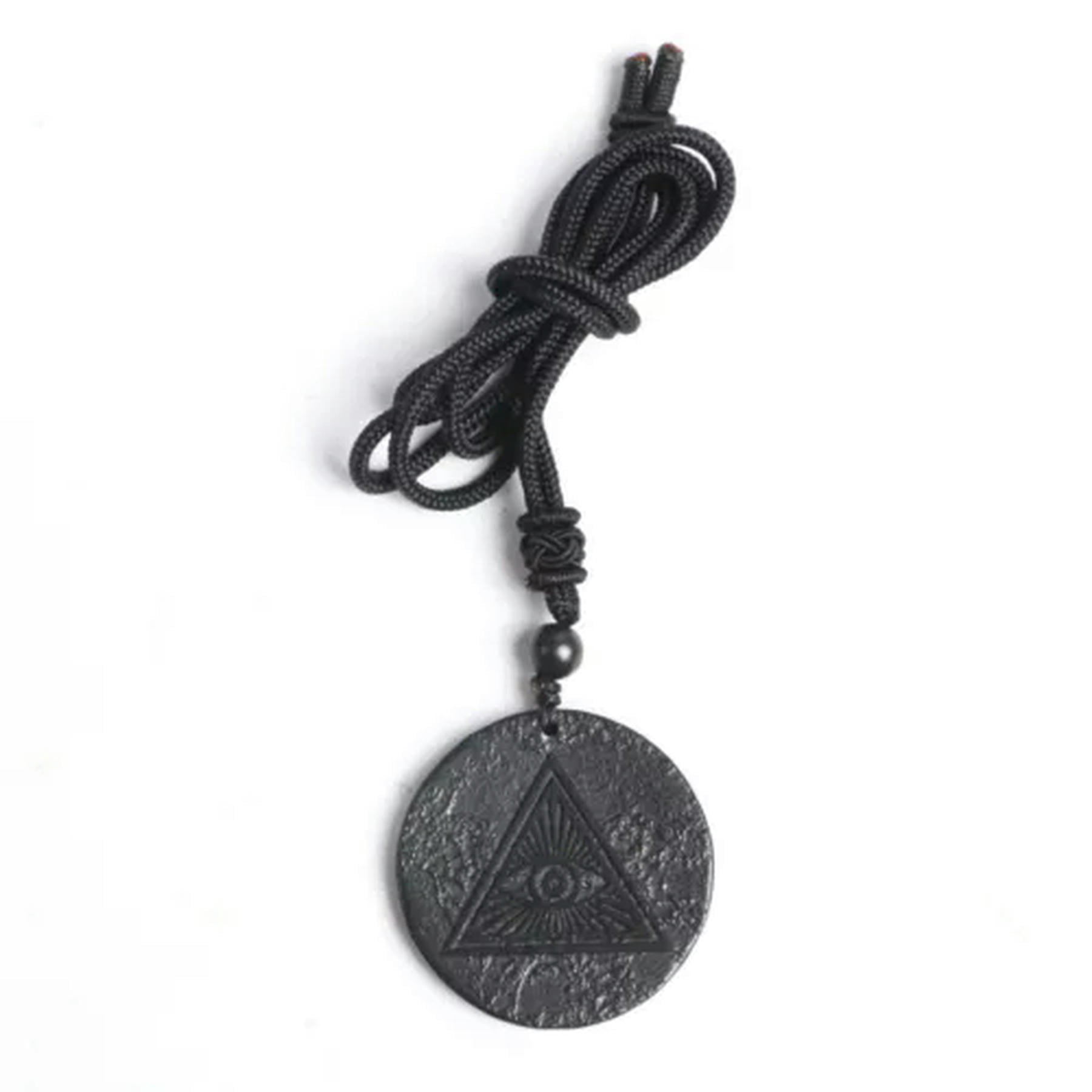 Round Triangle Shungite Stones Crystal Necklace Rope Pendant Protection ...