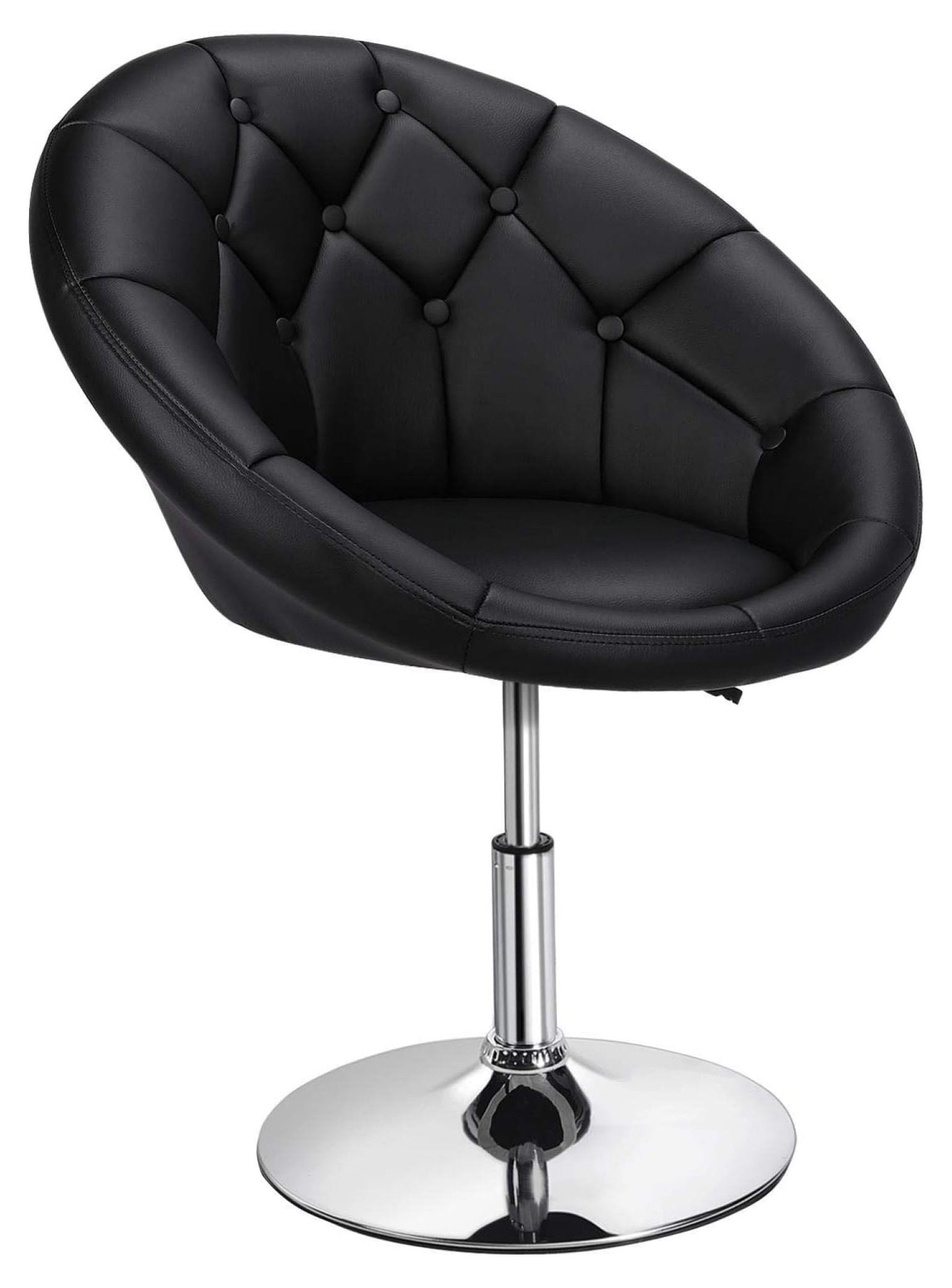 Round Tufted Back Chair Contemporary Height Adjustable Swivel Vanity ...