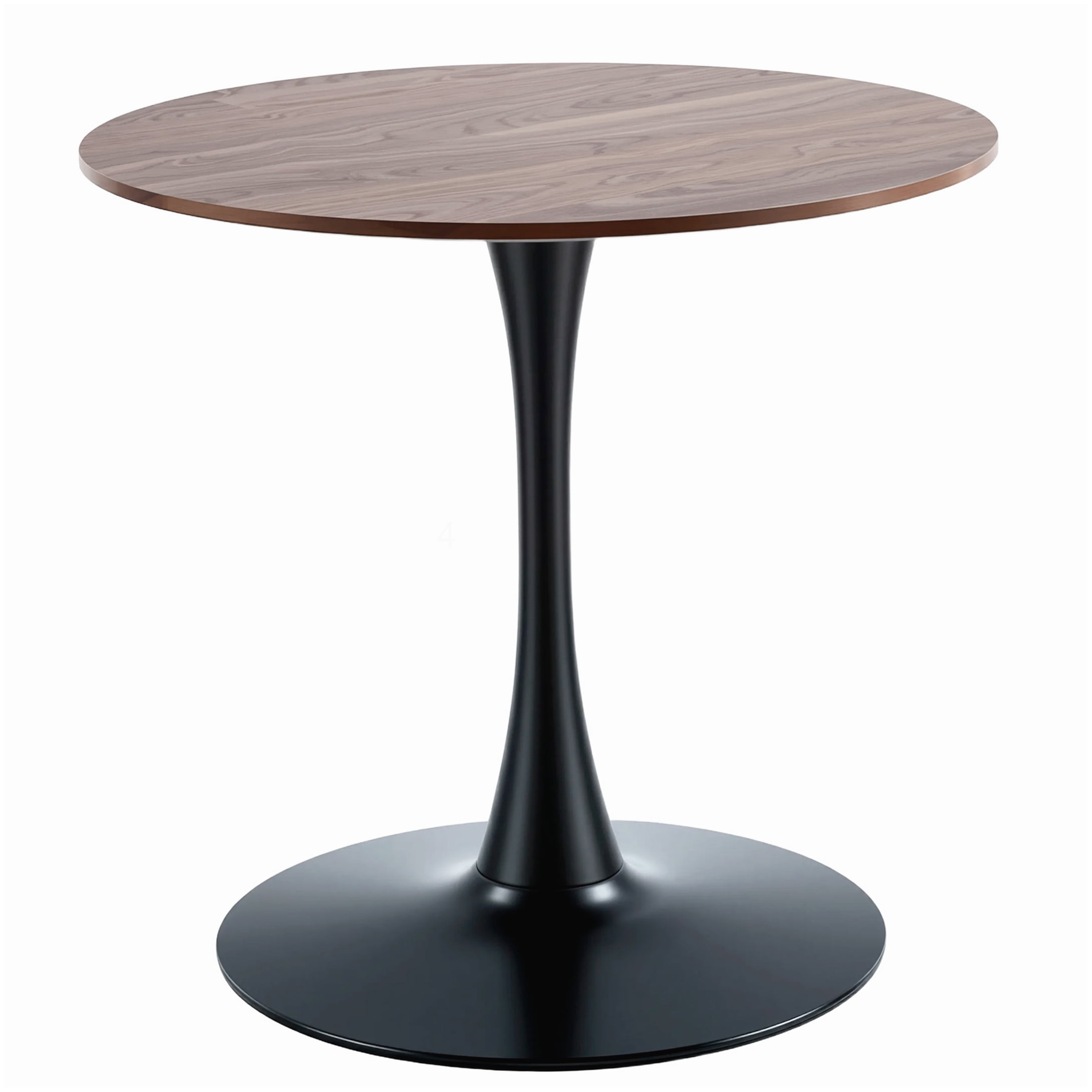 Round Tulip Base Table - 31.5 Inch Dark Walnut MDF Top for Dining ...