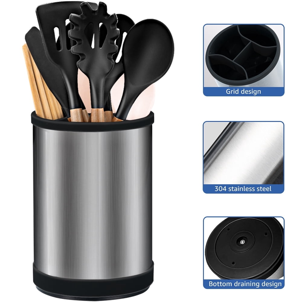 Round Universal Knife Holder Rotatable Stainless Steel Divided Knife ...