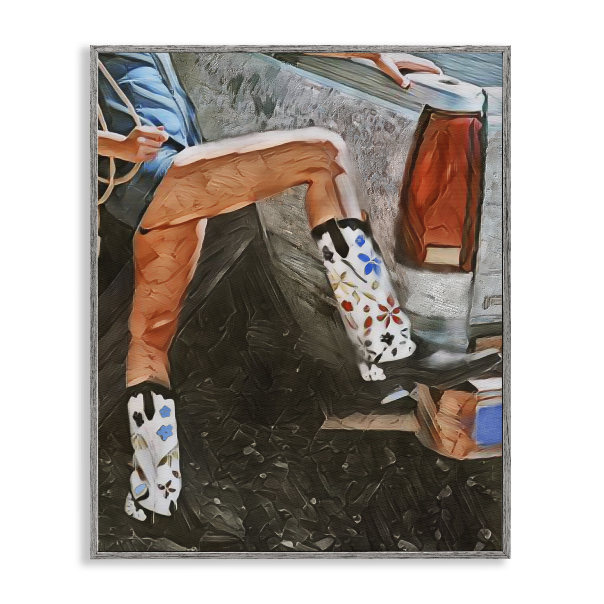 Round Up Cowgirl Boots Gray Framed Giclee Art, design by Jesse Keith ...