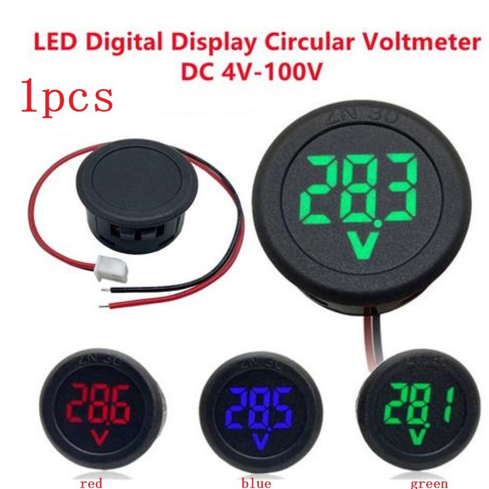 Round Voltmeter Voltage Measuring LED Tester Digital Display Instrument ...