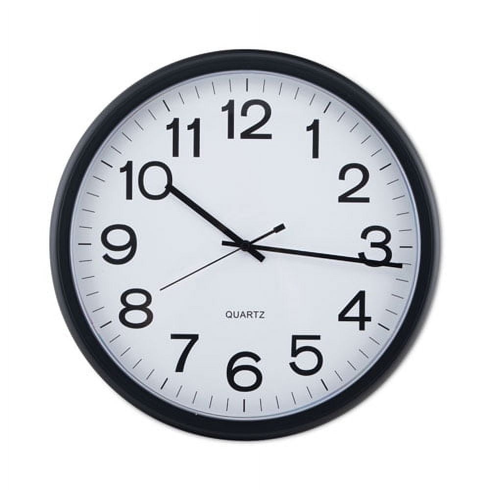 Round Wall Clock, 13.5\" Overall Diameter, Black Case, 1 AA (sold ...