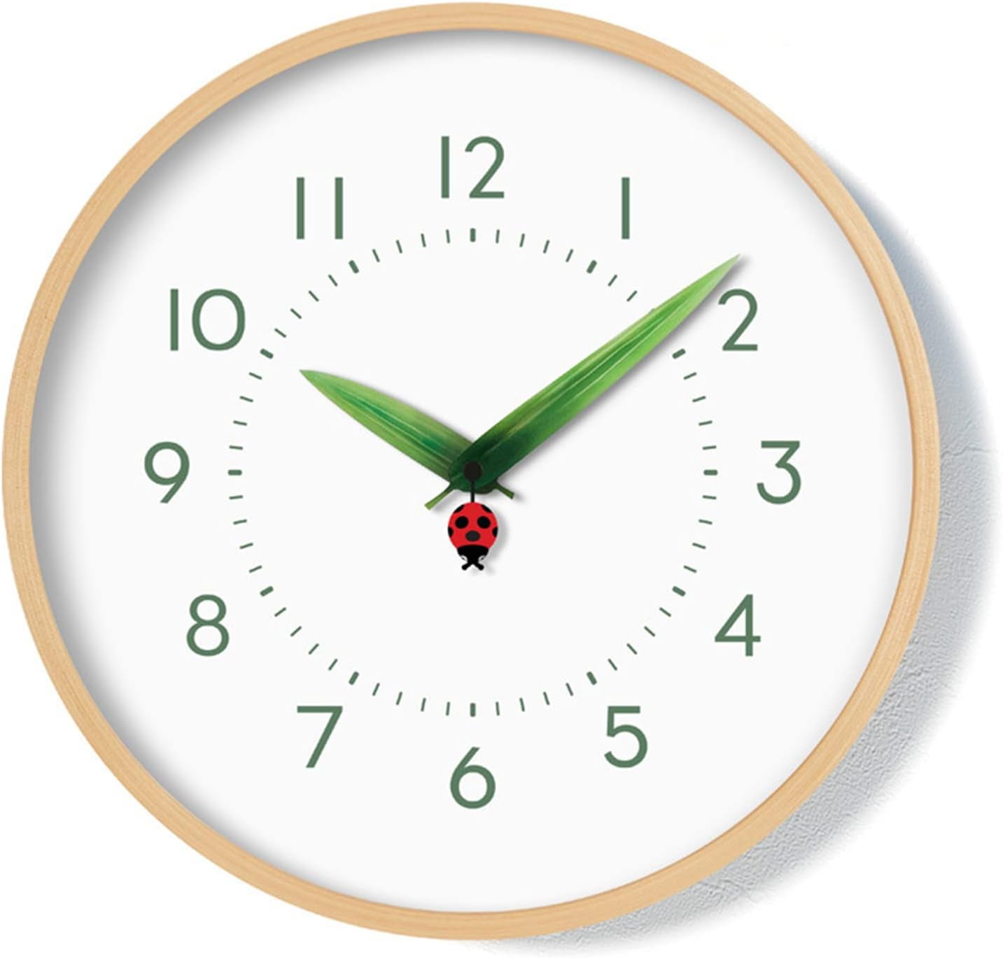 Round Wall Clock, 8 Inch Cute Ladybug Wall Clock for Bedroom, Quality ...