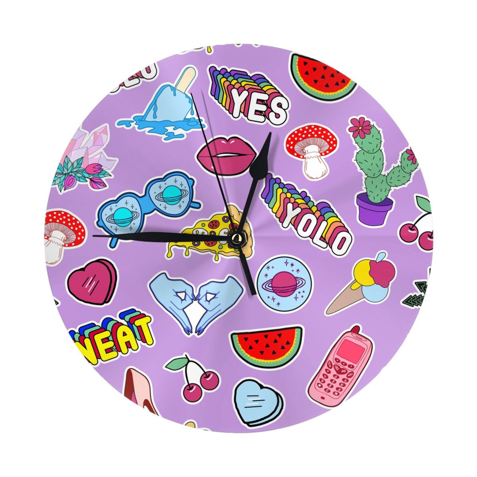 Round Wall Clock 9.84in Frameless Wall Clock Without Glass Cover ...