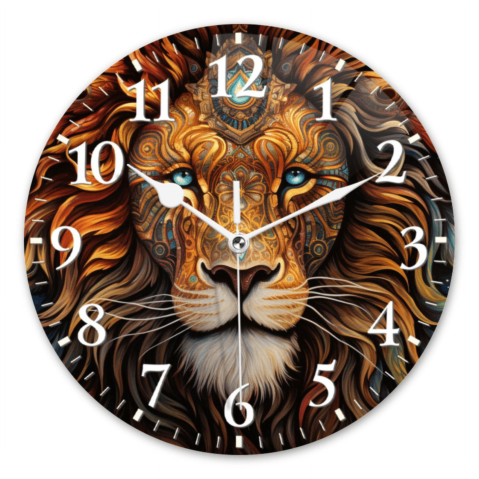 Round Wall Clock,Artistic Representation Of The Zodiac Sign Leo,Silent ...