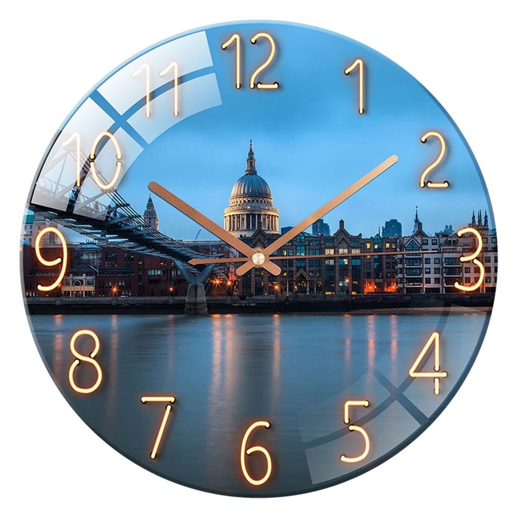 Round Wall Clock, Battery Operated, 12 Inches Clocks for Living Room ...