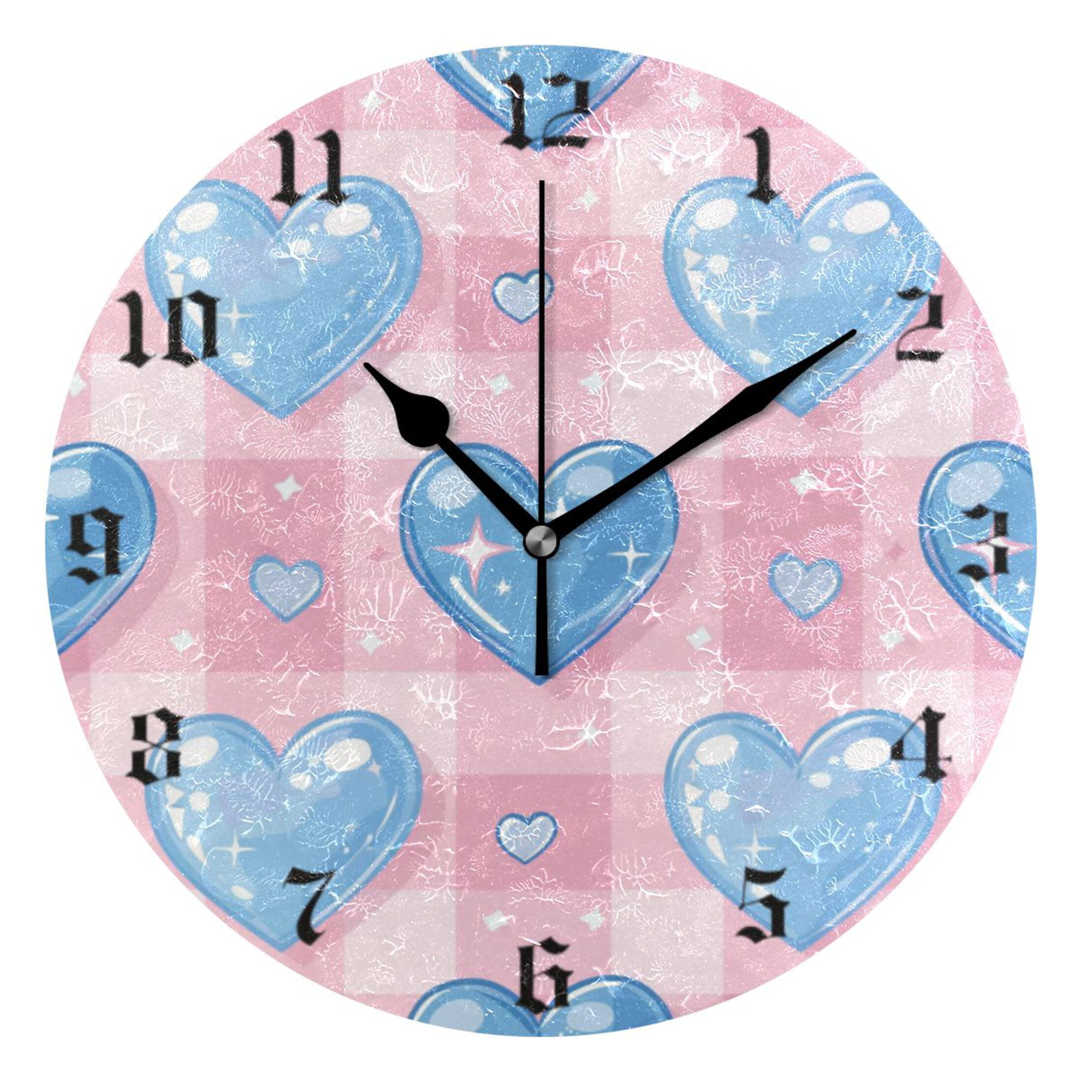 Round Wall Clock Battery Operated Silent Non-Ticking Decorative ...