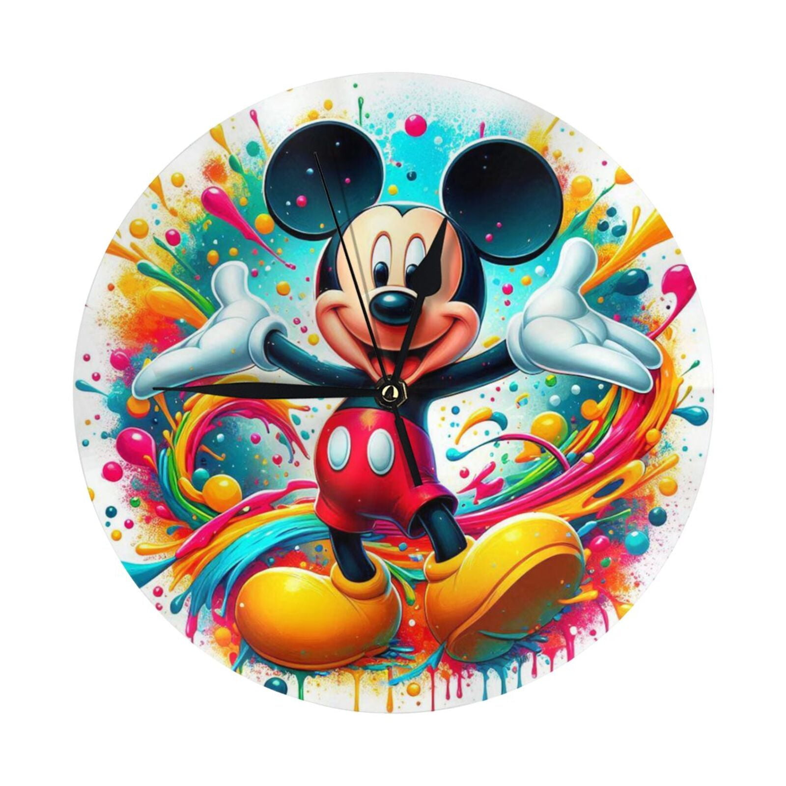 Round Wall Clock Cute Cartoon Mickey Mouse Decorative & Creative Dual ...
