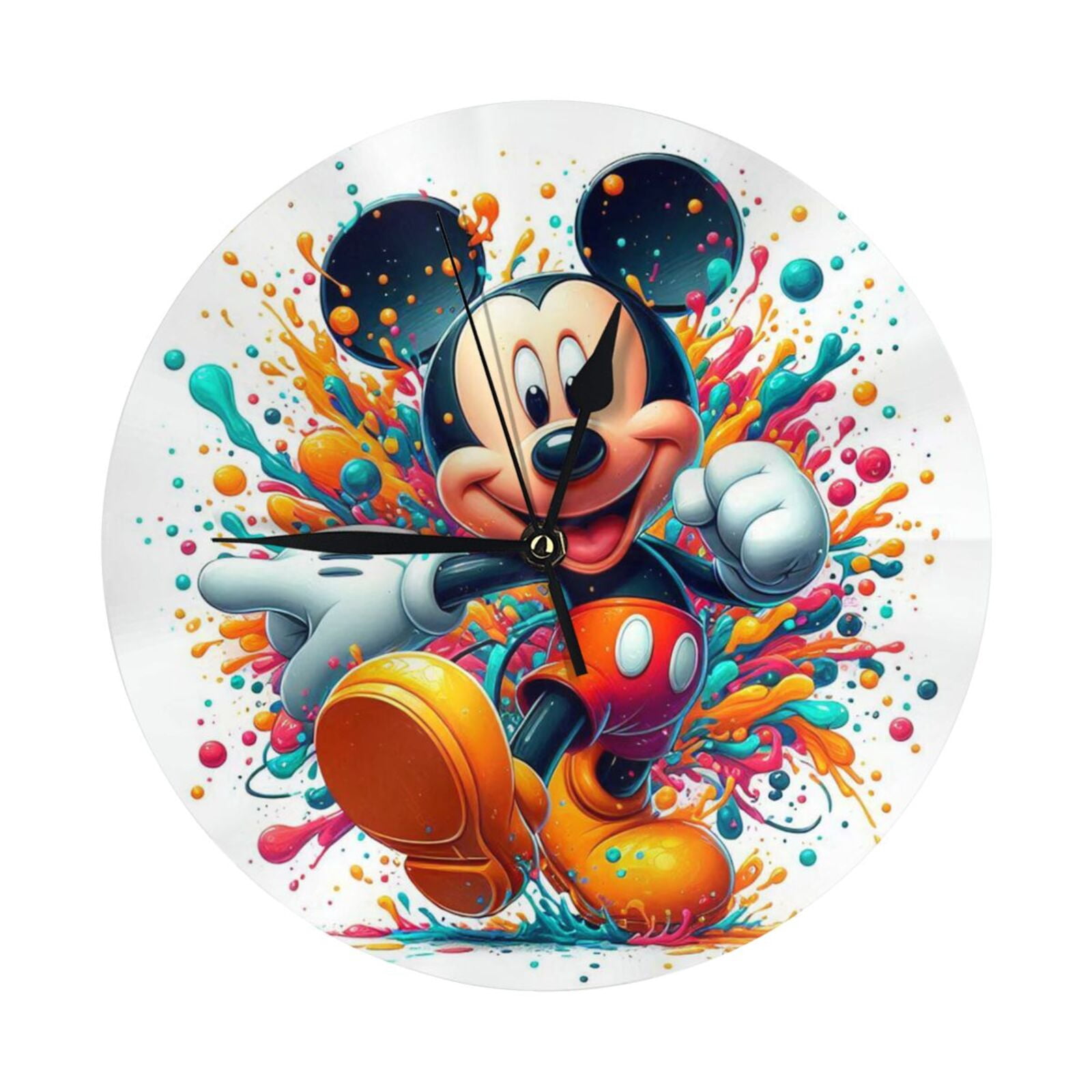 Round Wall Clock Cute Cartoon Mickey Mouse Decorative & Creative Dual ...