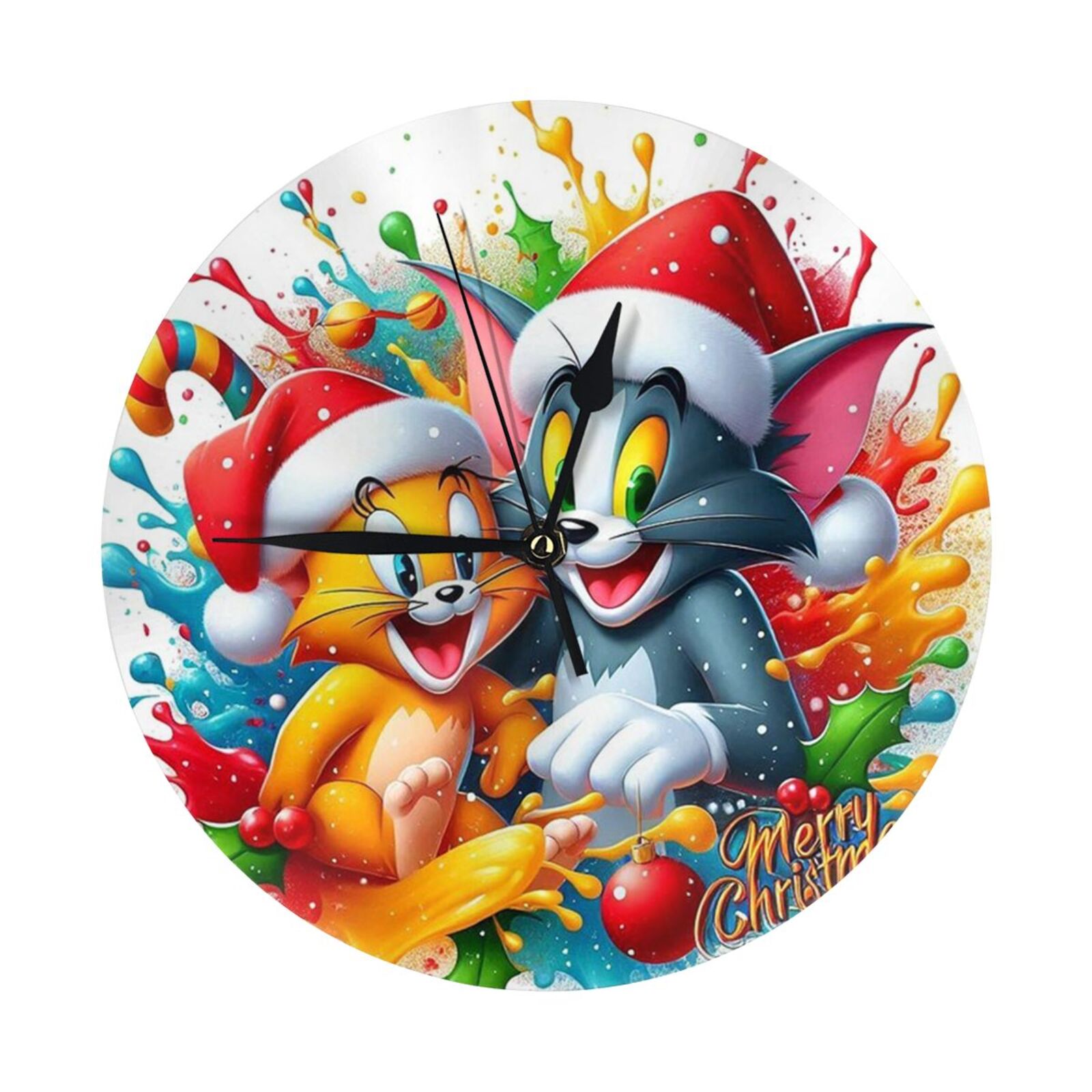 Round Wall Clock Cute Cartoon Tom And Jerry Decorative & Creative Dual ...
