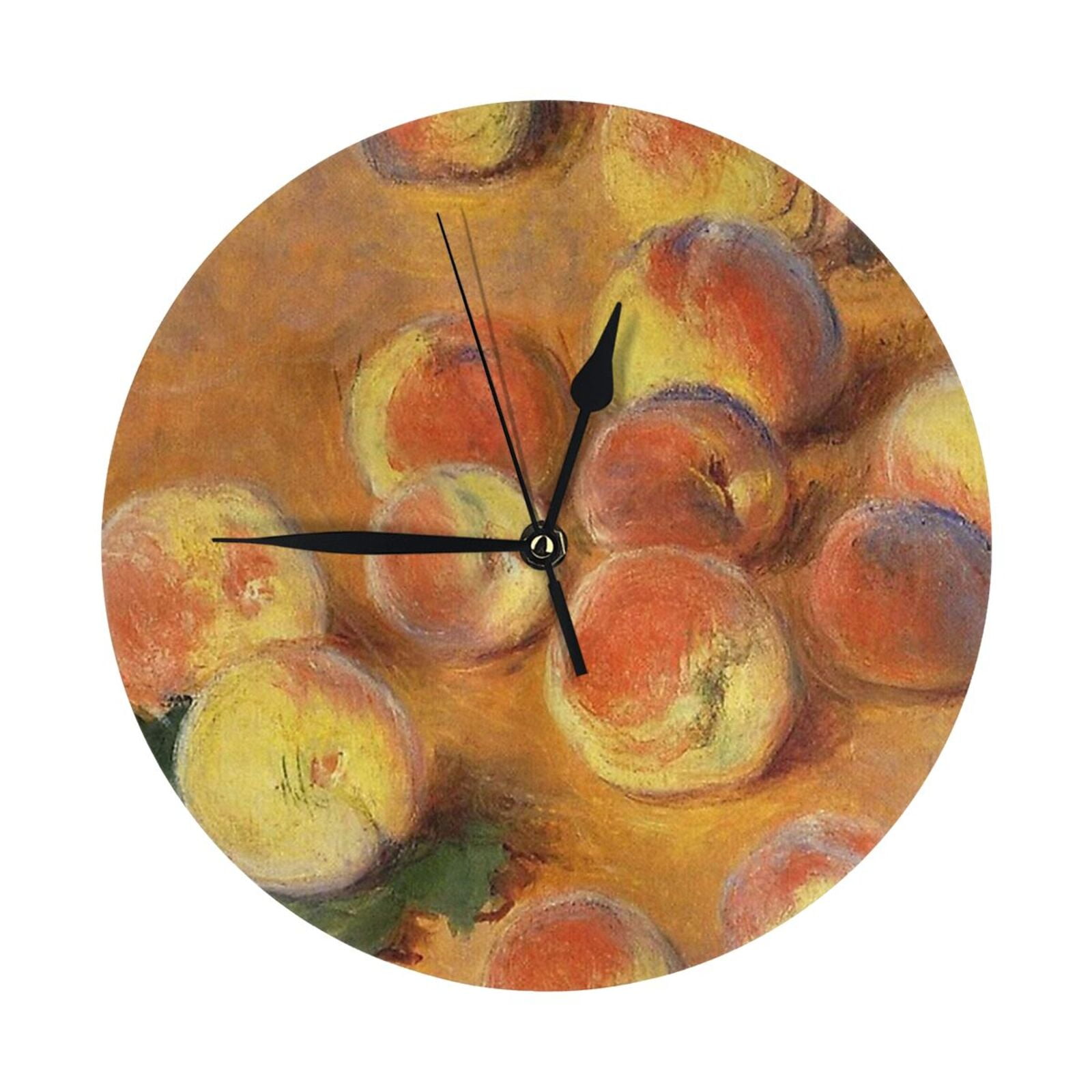 Round Wall Clock Peaches Printed Decorative & Creative Dual-Purpose ...
