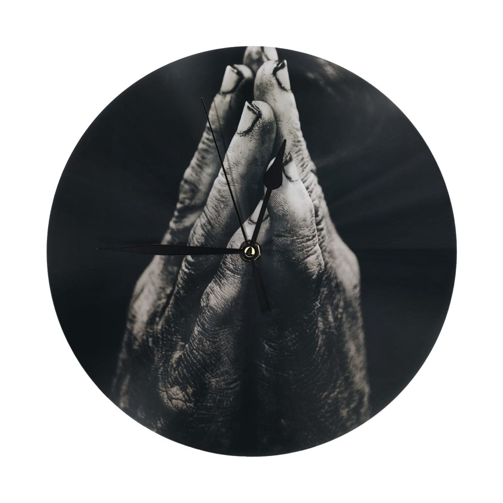 Round Wall Clock Praying Hands Printed Decorative & Creative Dual ...