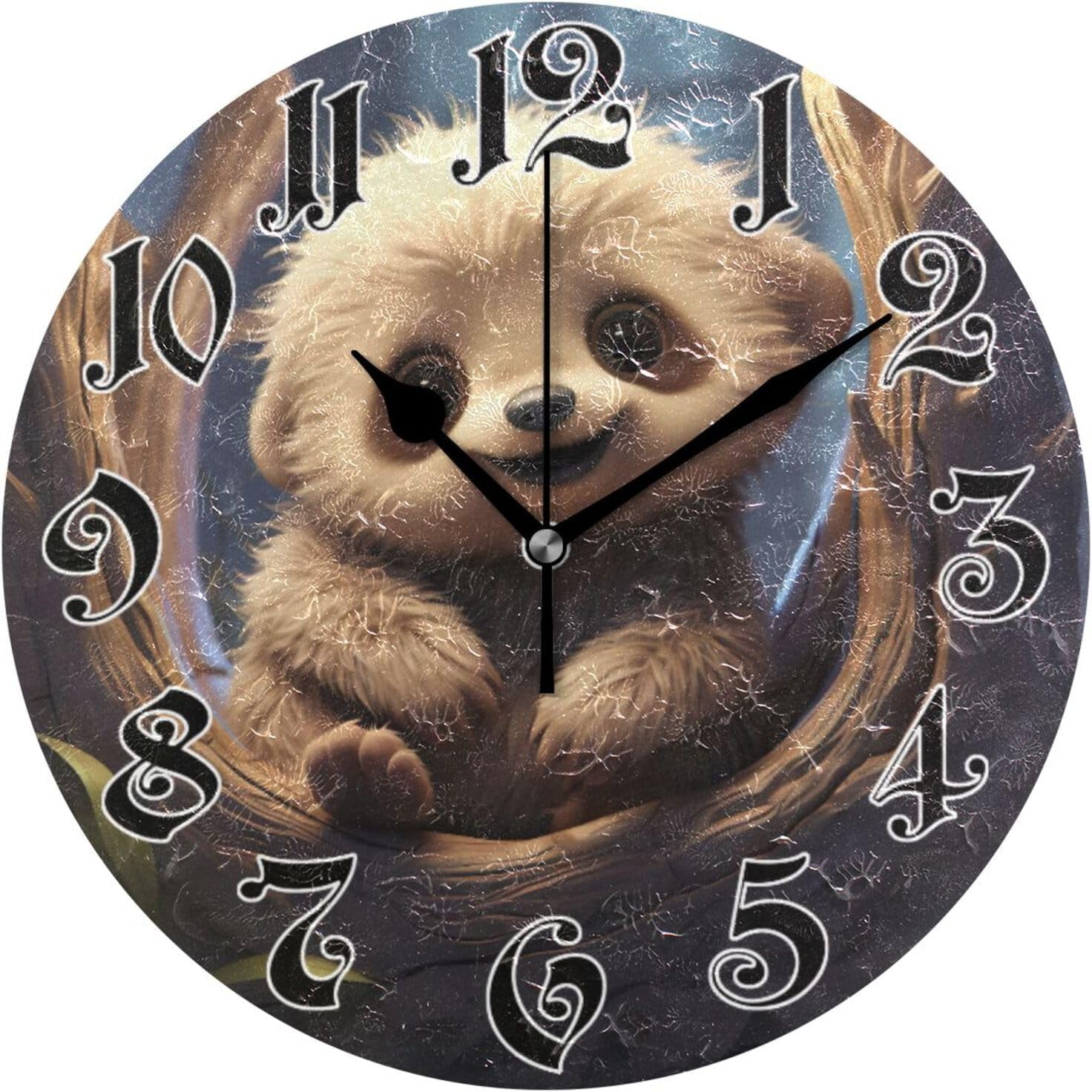 Round Wall Clock - Silent Non-Ticking, Battery Operated, 10 Inch Cute ...