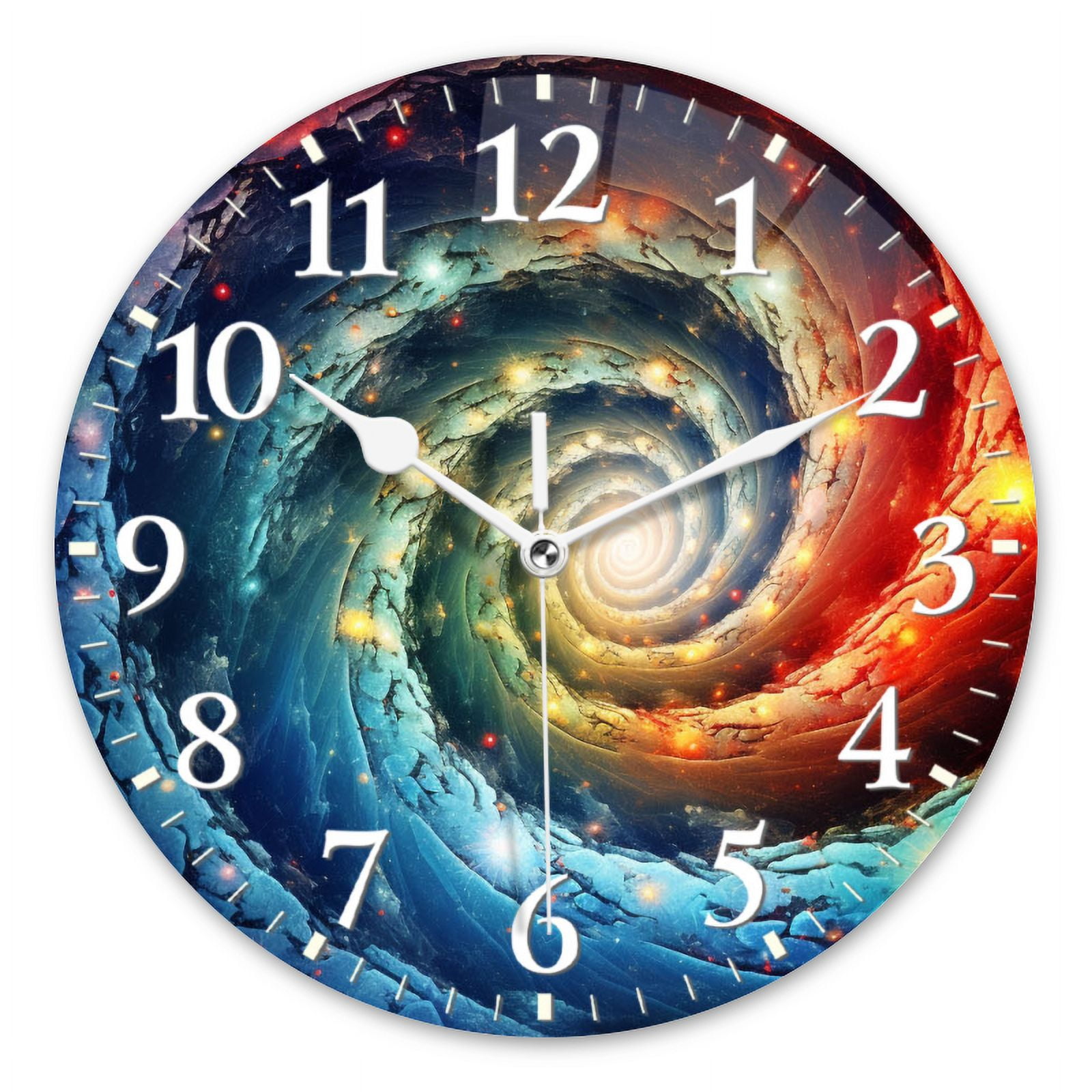 Round Wall Clock,Spiral Galaxy With Vibrant Colors And Swirling ...