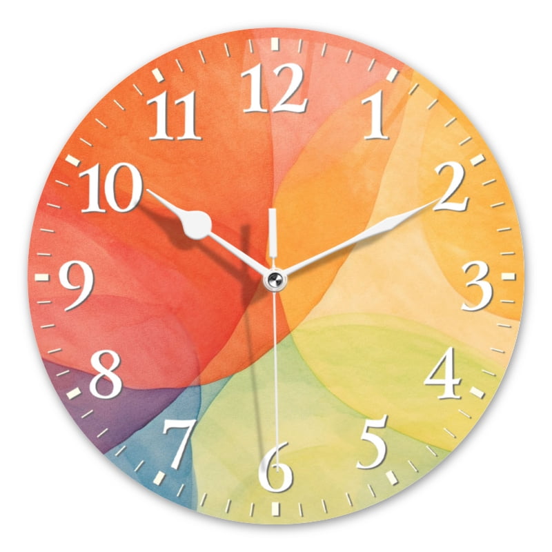 Round Wall Clock,Watercolor Abstract Background With Soft Colors And ...