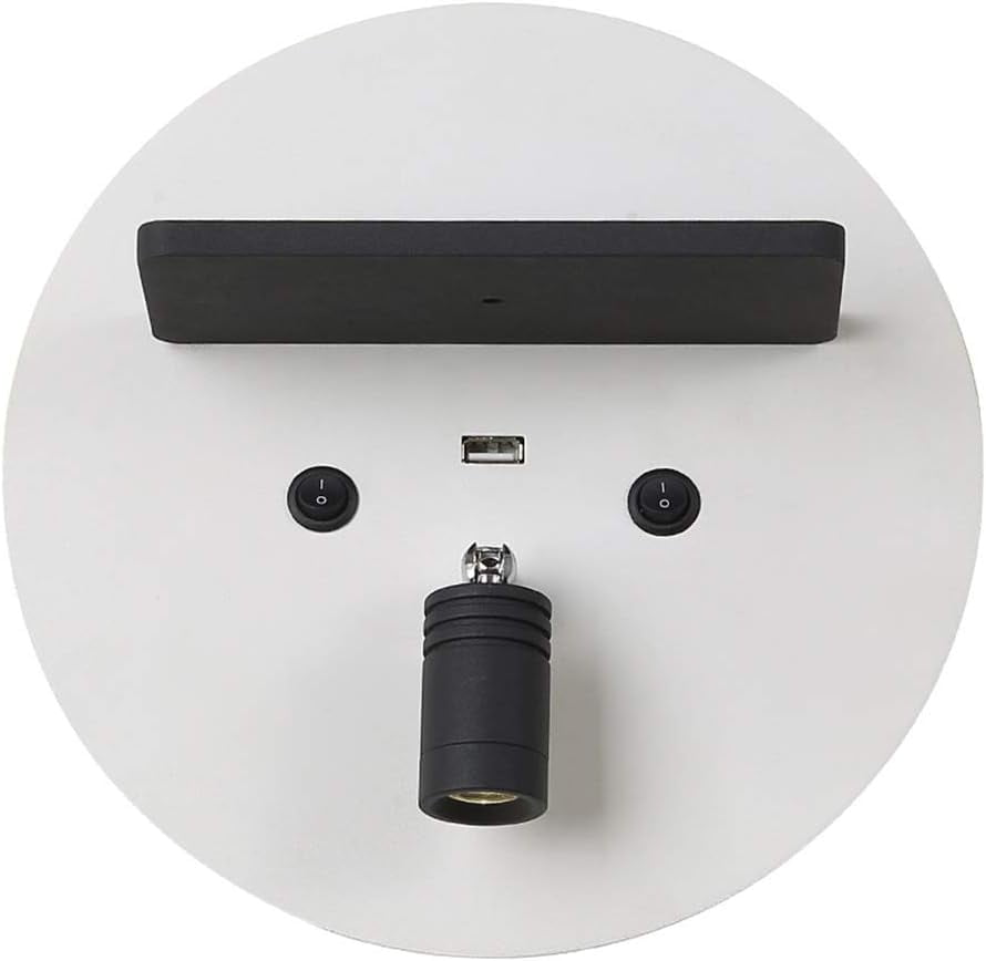 Round Wall Lamp, Reading Light with Switch and Spotlight Wall Light ...