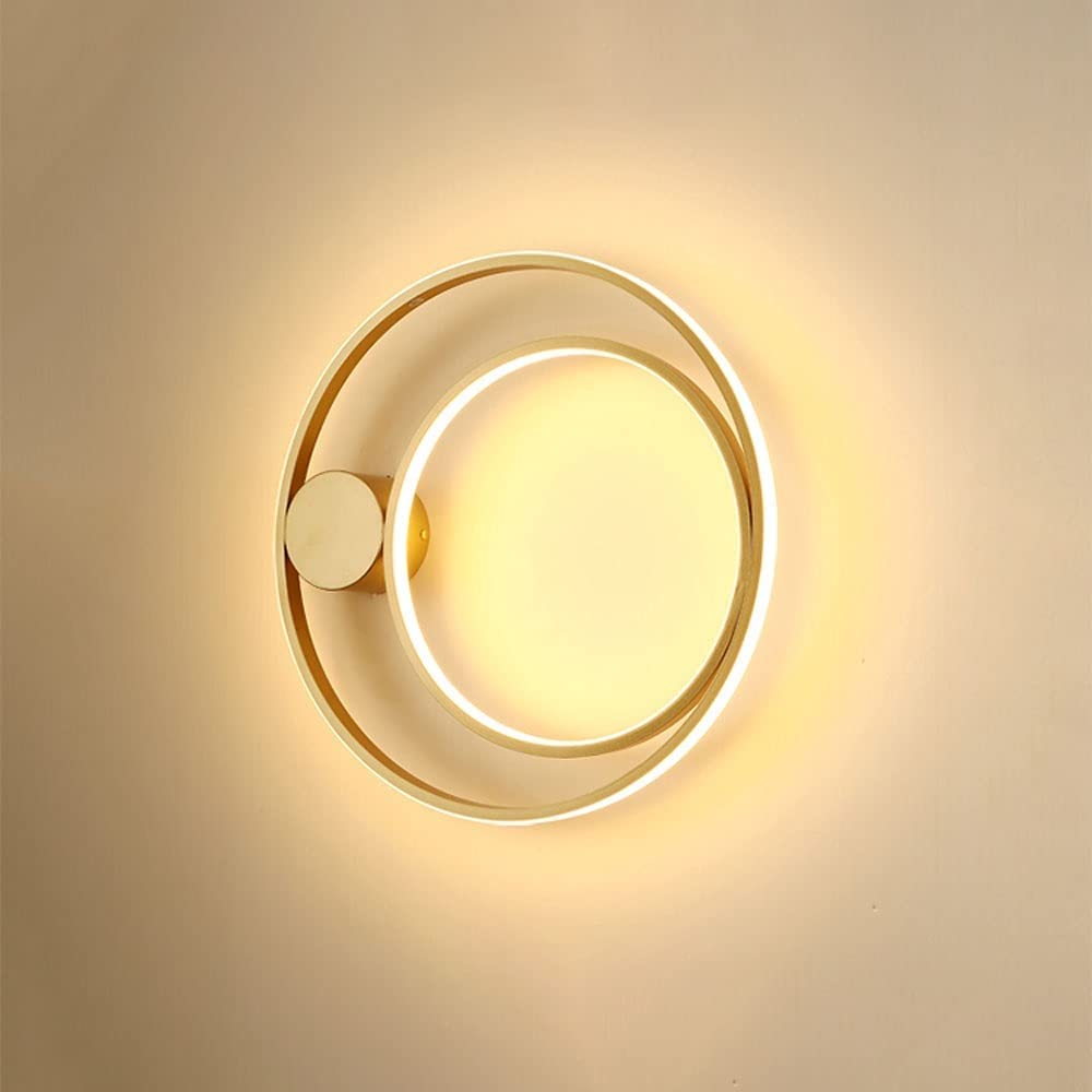 Round Wall Light Indoor LED Wall Sconces, Modern Ring Wall Mounted ...