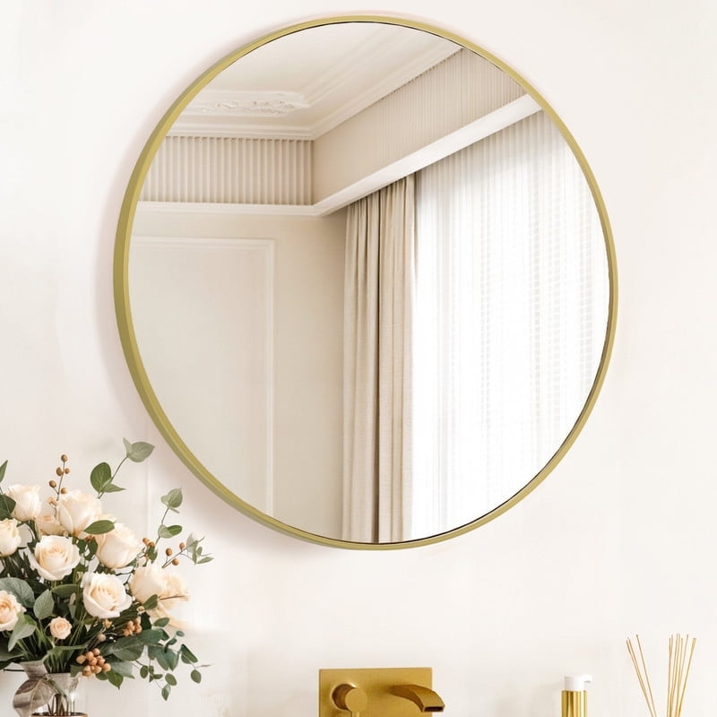 TINKLE WELL Round Wall Mirror, Modern Circle Bathroom Mirror for Over ...