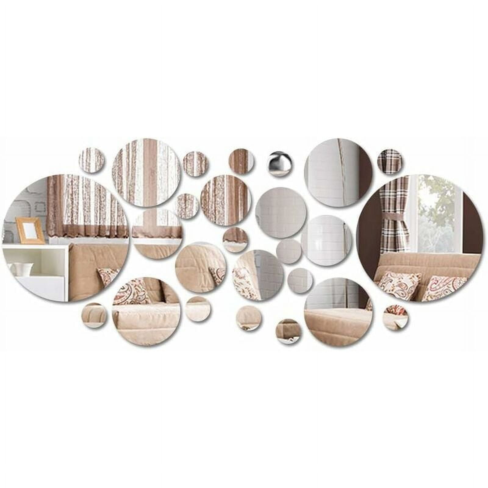 Round Wall Mirrors, 3D Removable Mirror Sticker Decals with Adhesive ...