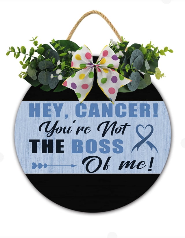 Round Wall Sign 12X12Inch Cancer Awareness Sign Gift Farmhouse Hey ...