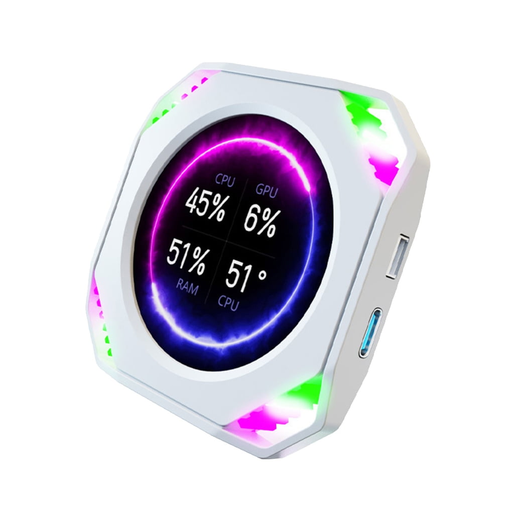 Round Water Cooling Screen USB C Connecting Computer Temperature ...