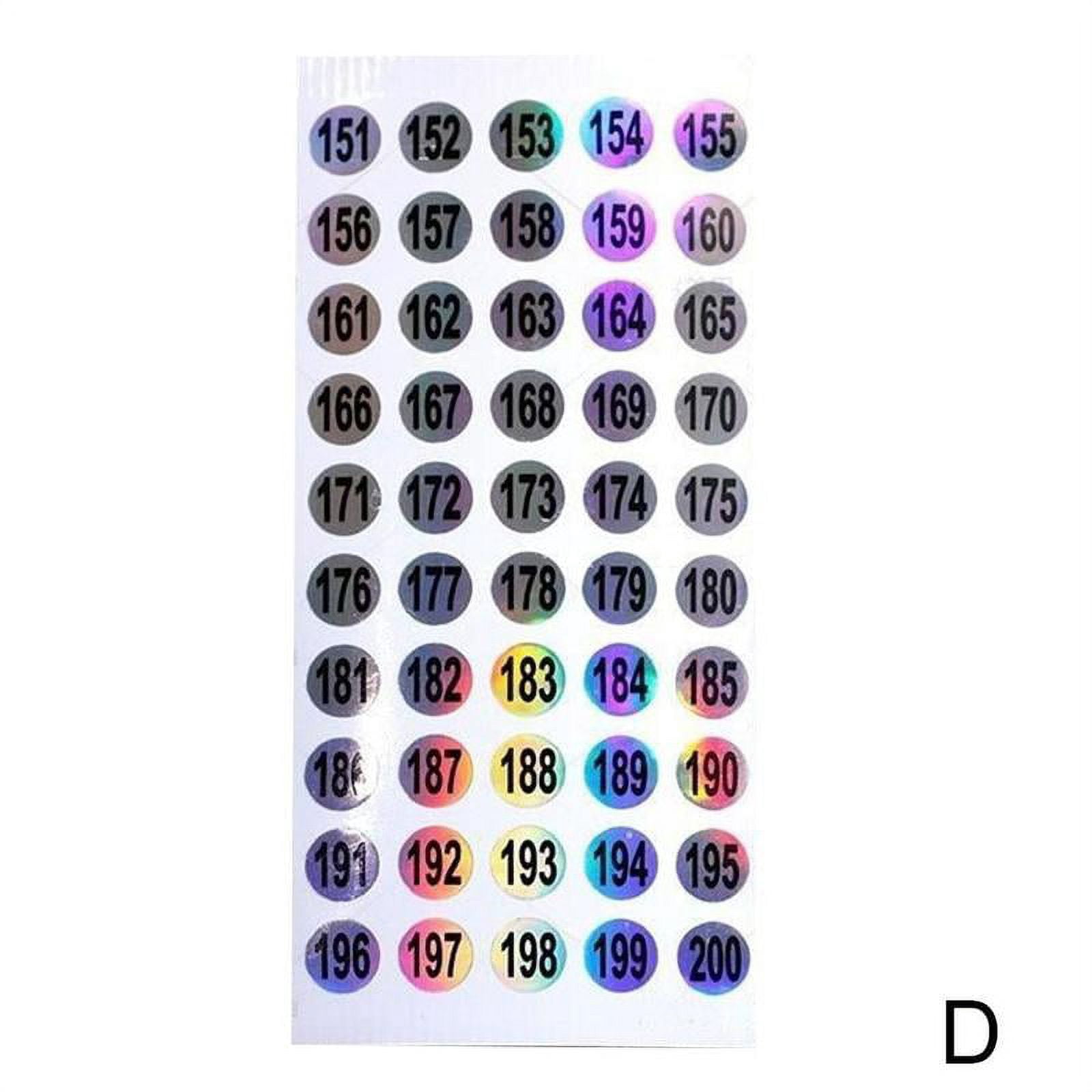 Round Waterproof Nail Number Sticker Digital Label Supplies Number ...