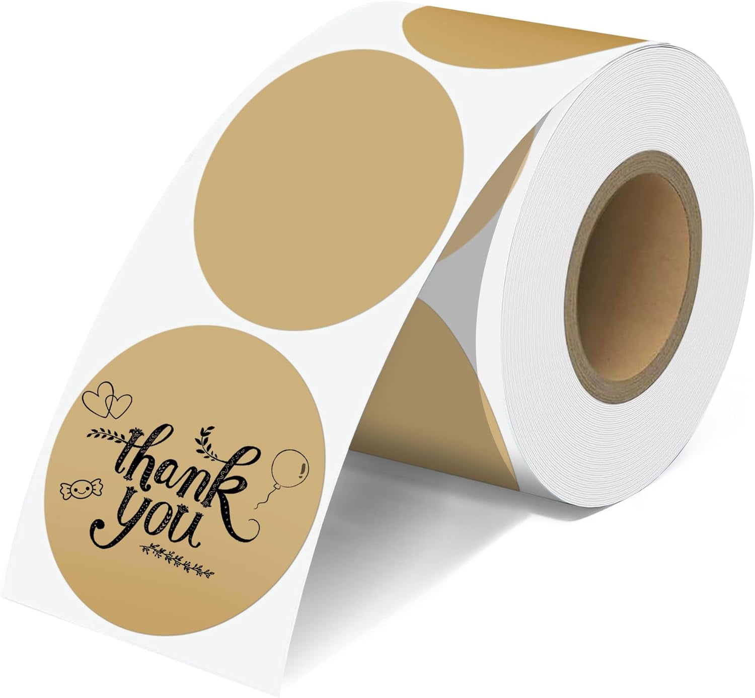 Round Waterproof Thermal Labels 2 In Diameter Brown 600 Labels Roll for ...