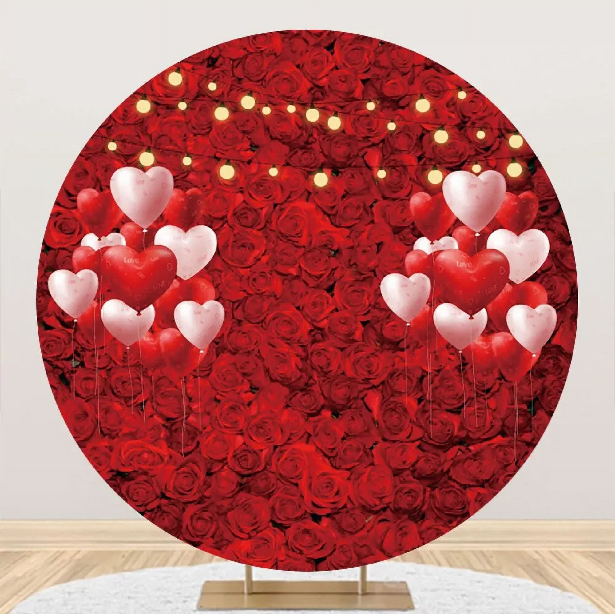 Round Wedding Backdrop Floral Wall Bridal Shower Engaged Ceremony Party ...
