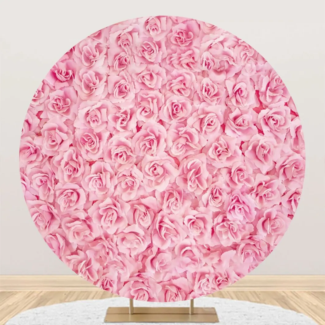 Round Wedding Backdrop Floral Wall Bridal Shower Engaged Ceremony Party ...