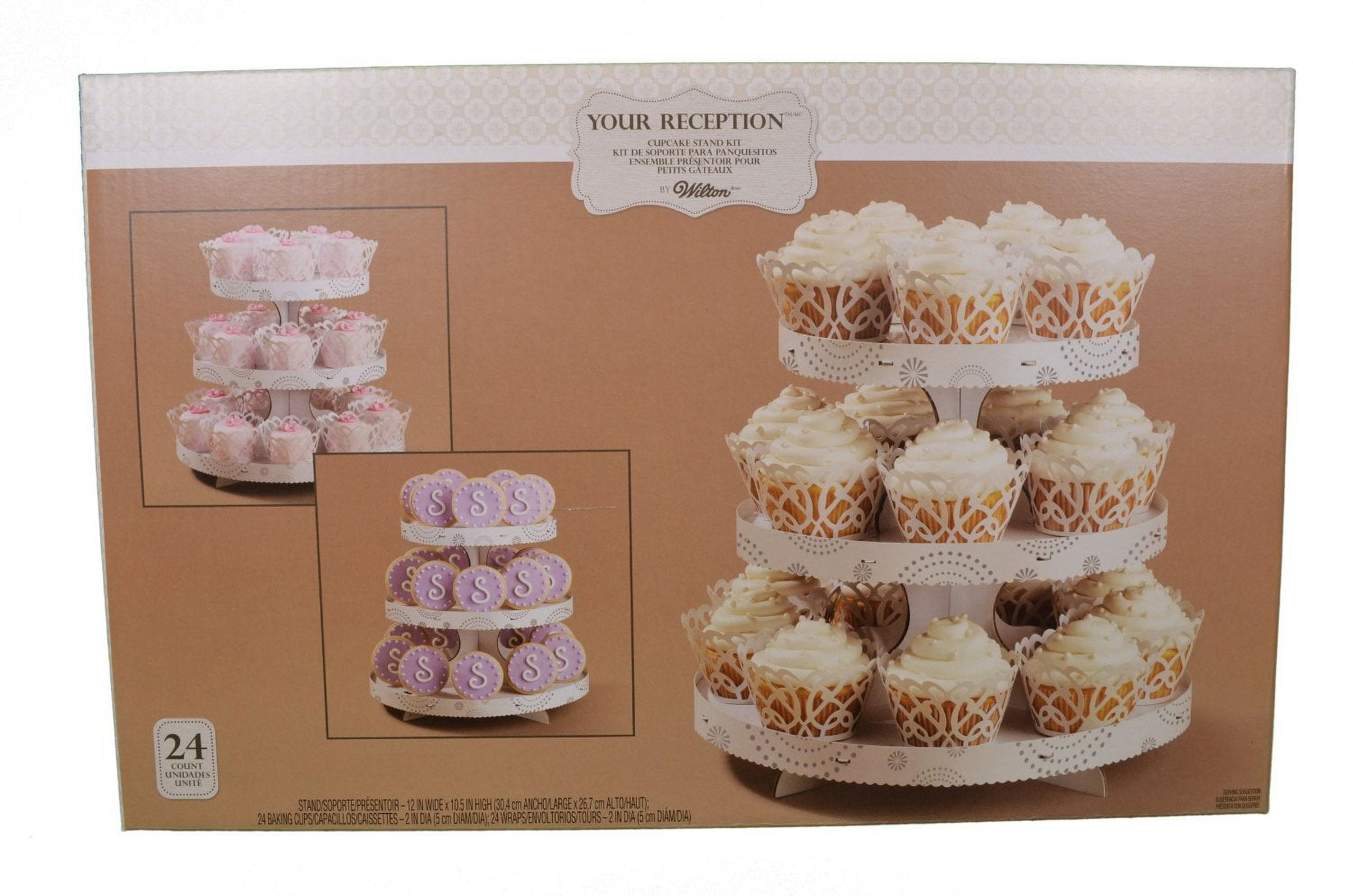 Round Wedding Cupcake Stand Kit With 24 Wraps and Cups Wilton Your ...