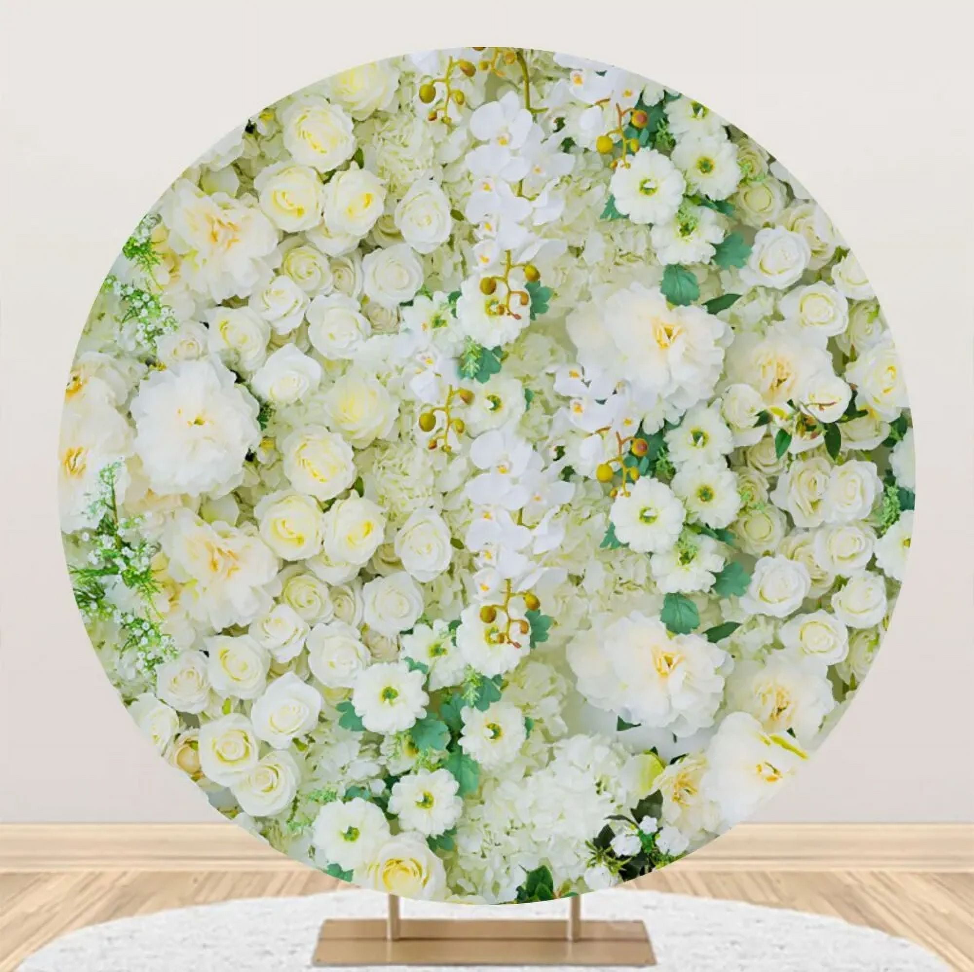 Round Wedding Flower Wall Bridal Shower Mr & Mrs Engaged Ceremony Party ...