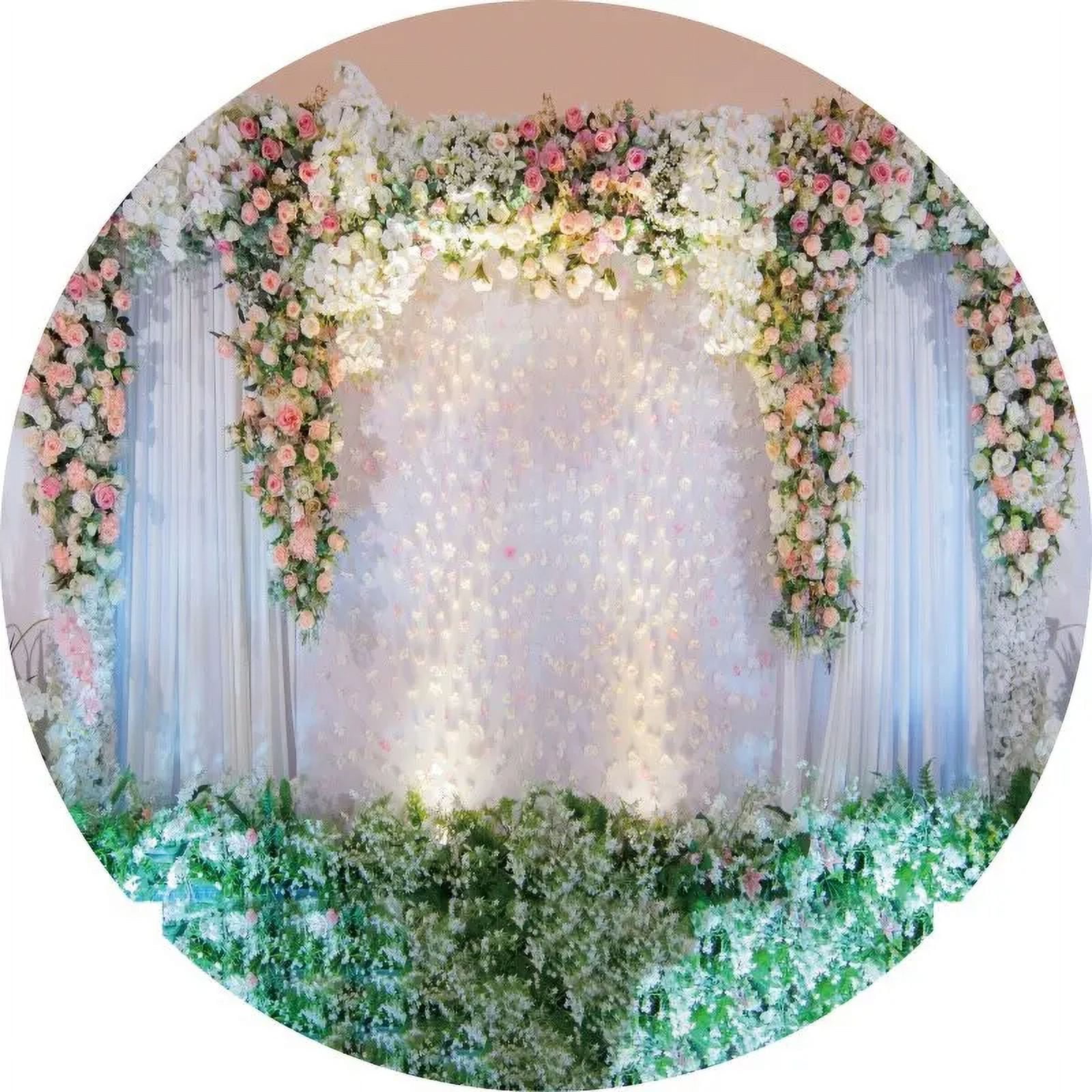 Round Wedding Flower Wall Bridal Shower Mr & Mrs Engaged Ceremony Party ...